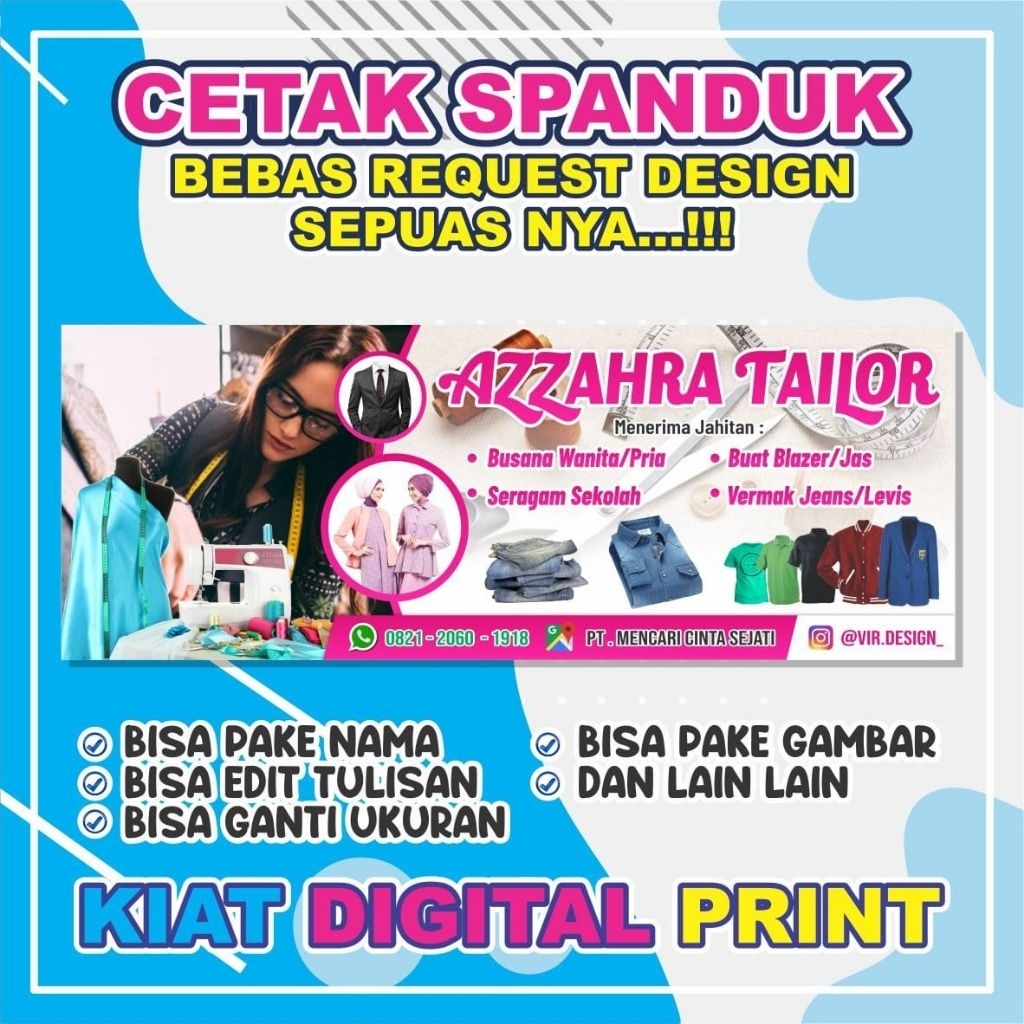 Jual Spanduk / Banner VERMAK BAJU Bebas Request Design | Shopee Indonesia