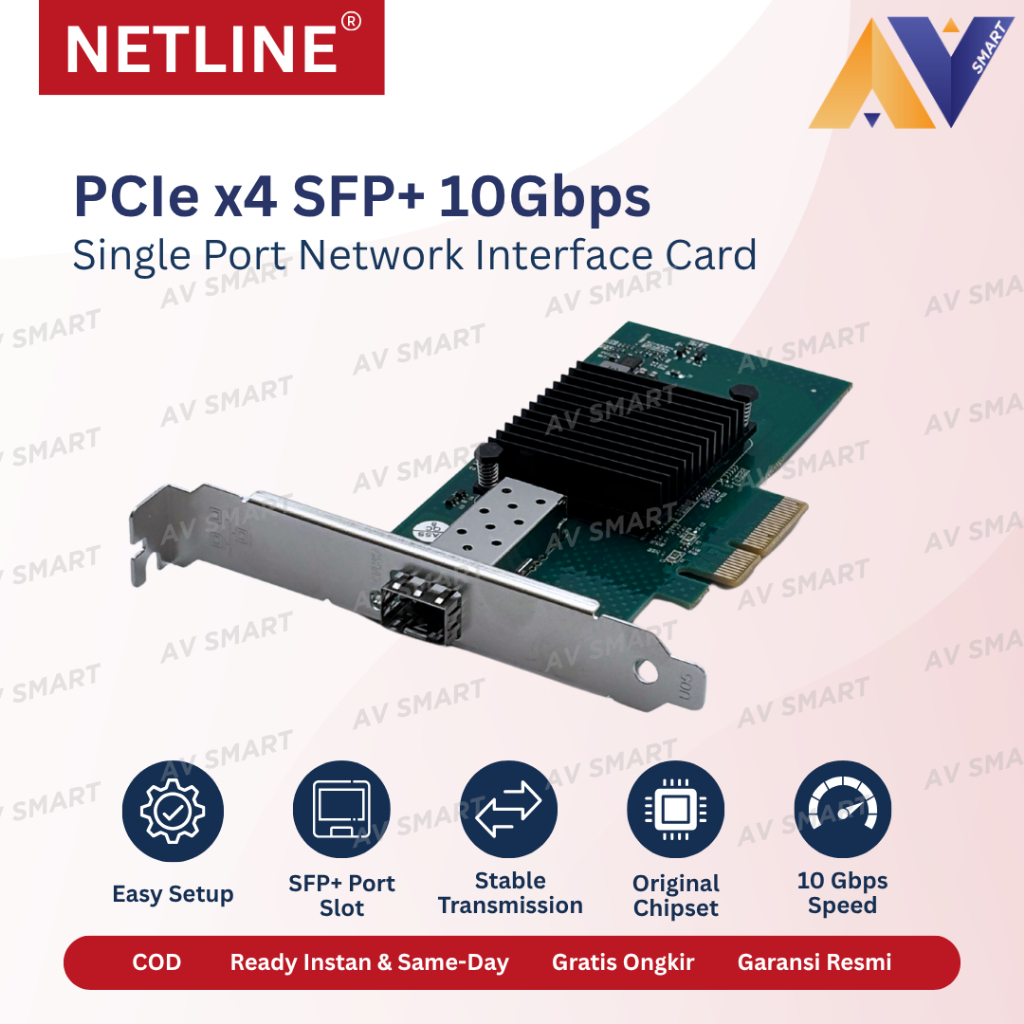Jual Netline PCIe x4 10G SFP+ 1 Port Network Interface Card (NIC) – PCI ...