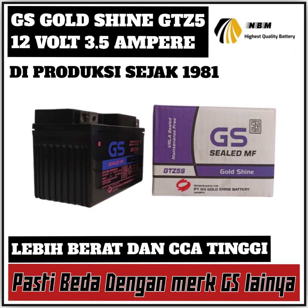 Jual Aki Motor Honda Beat FI ESP KARBU STREET GS Gold Shine GTZ5 Aki Kering Langsung Pasang ...