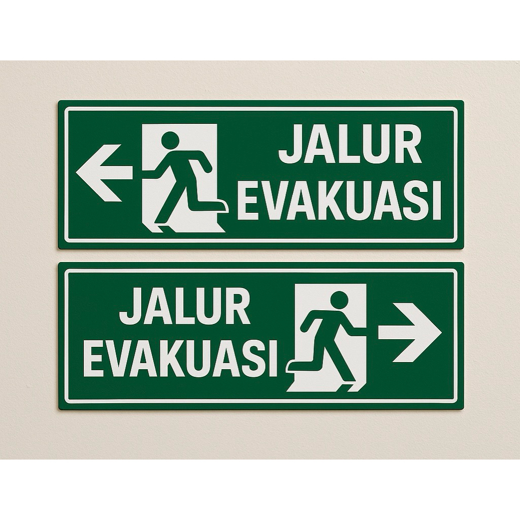 Jual Stiker Jalur Evakuasi bisa custom Ukuran dan warna silakan chat ...