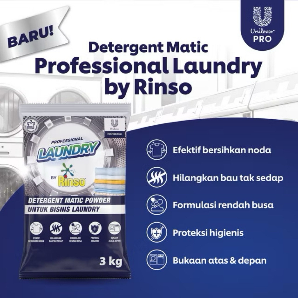 Jual Professional Laundry by Rinso Detergent Laundry Kiloan Bubuk 3 Kg ...