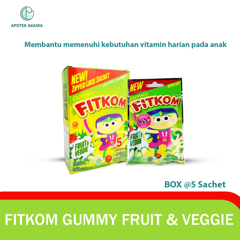 Jual FITKOM GUMMY FRUIT & VEGGIE / MULTIVITAMIN ANAK / APOTEK AKAWA ...