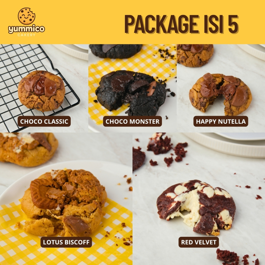 Jual Soft Cookies Isi 5 Lumer - Classic, Monster Choco, Nutella, Red ...