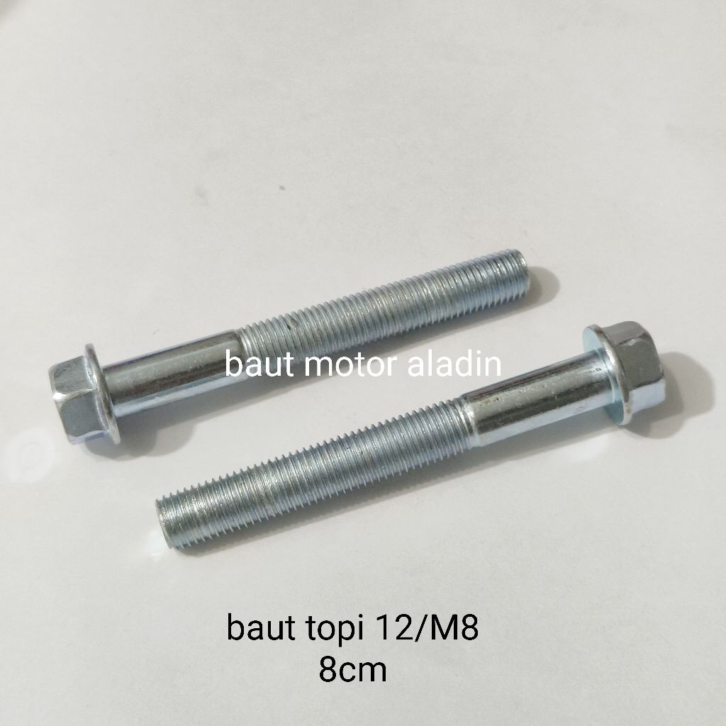 Jual Baut topi/flange bolt 12/M8x80mm | Shopee Indonesia
