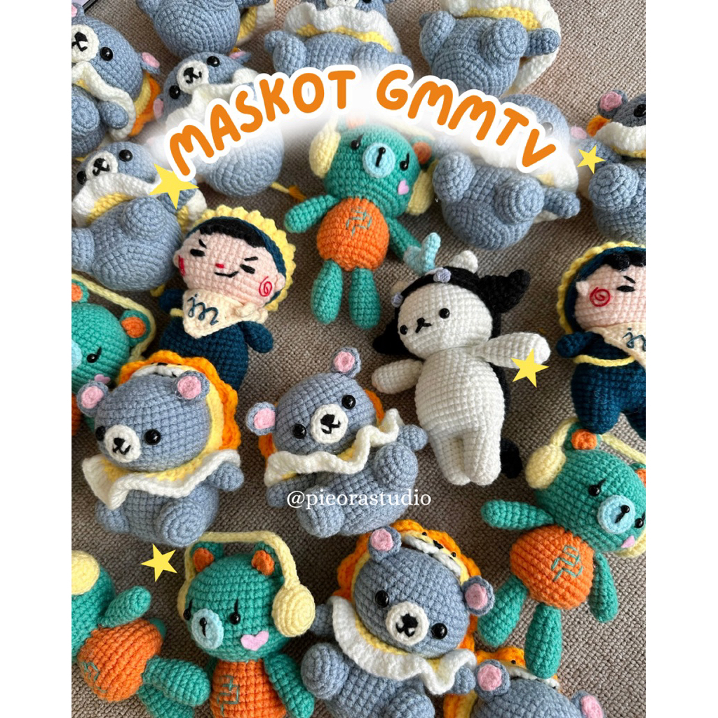 Jual GMMTV maskot boneka rajut | crochet doll mascot GMMTV | boneka ...