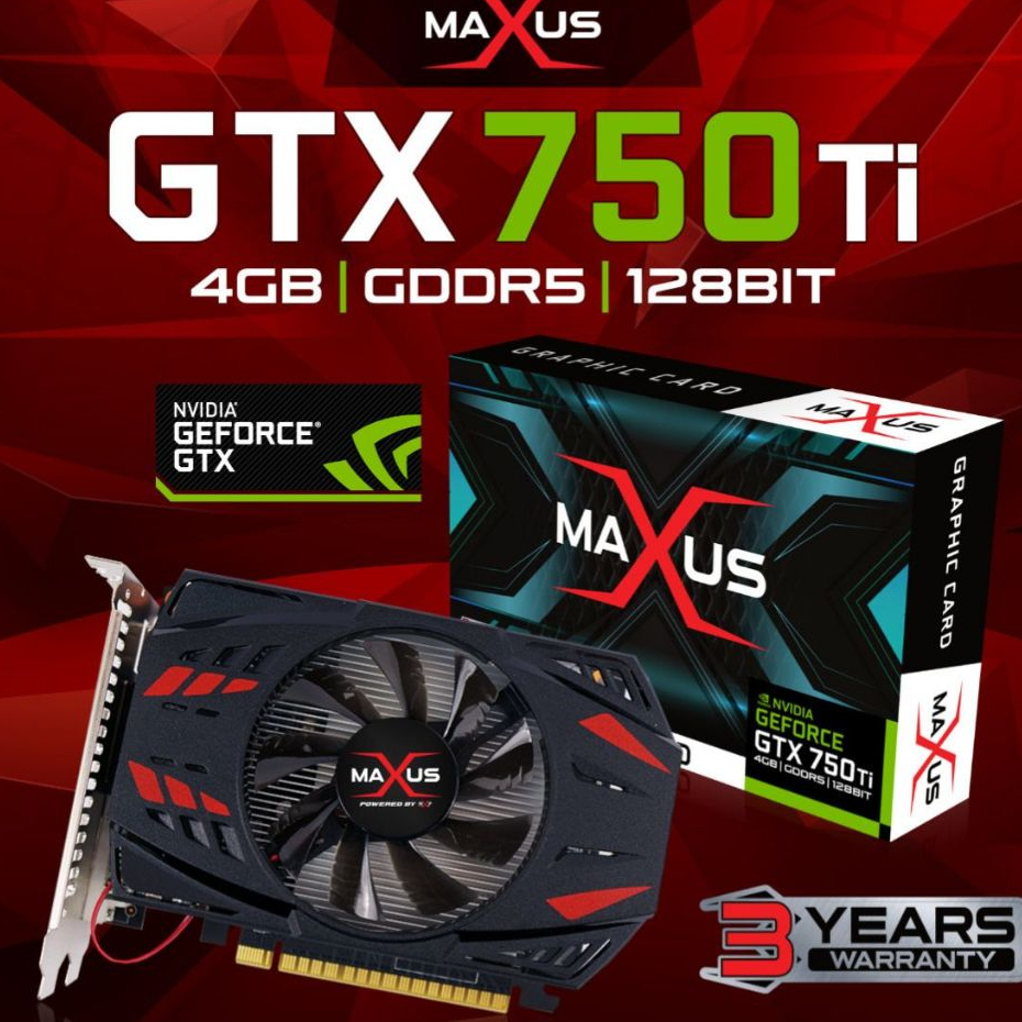 Jual VGA MAXUS GTX 750 TI 4GB GDDR5 128BIT SINGLE FAN GTX750 TI ...