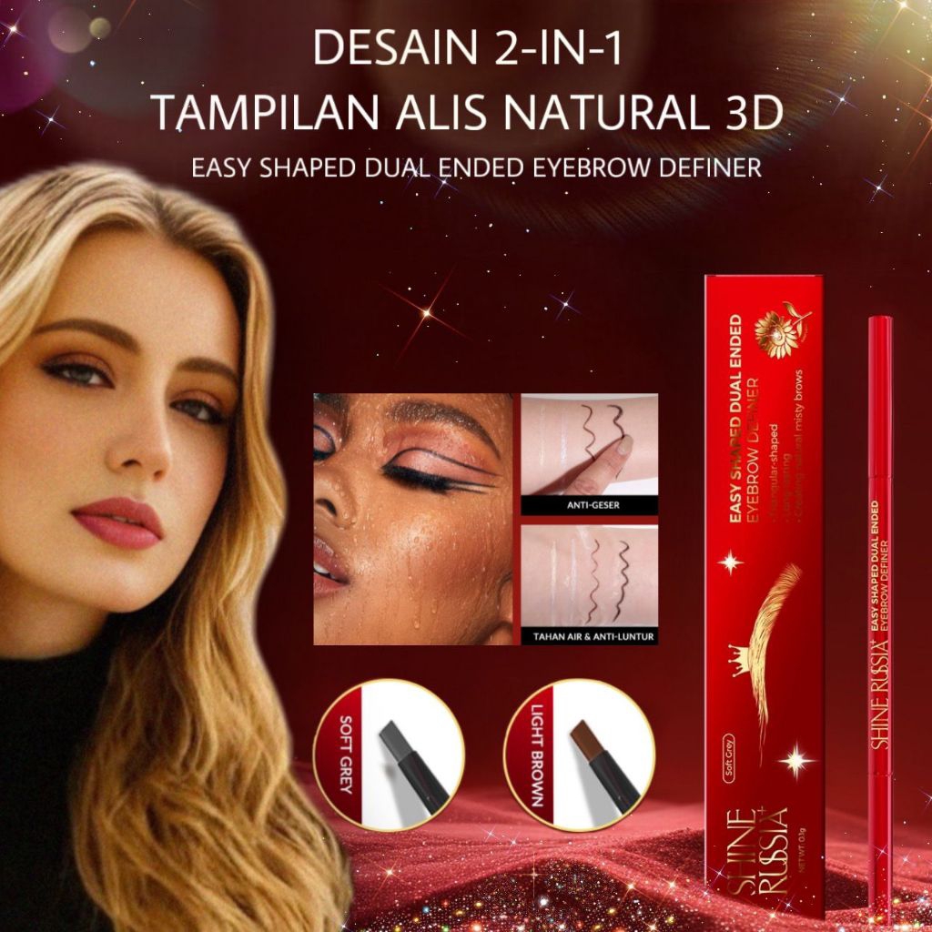 Jual Shine Russia + EYEBROW DEFINER EASY SHAPED DUAL ENDED Pensil Alis ...