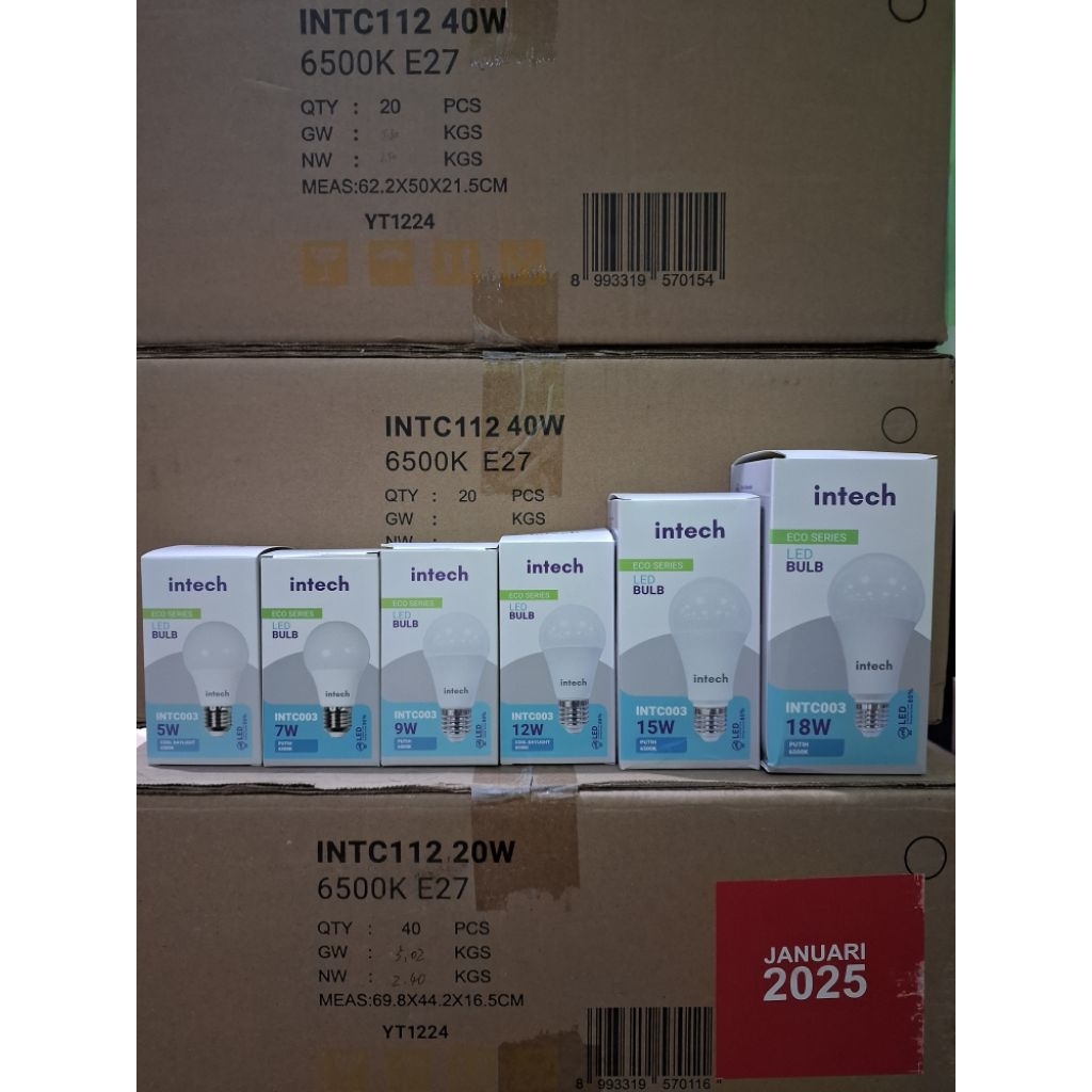 Jual LAMPU BOHLAM / LED INTECH A-BULB 5W, 7W, 9W, 12W, 15W, 18W ...