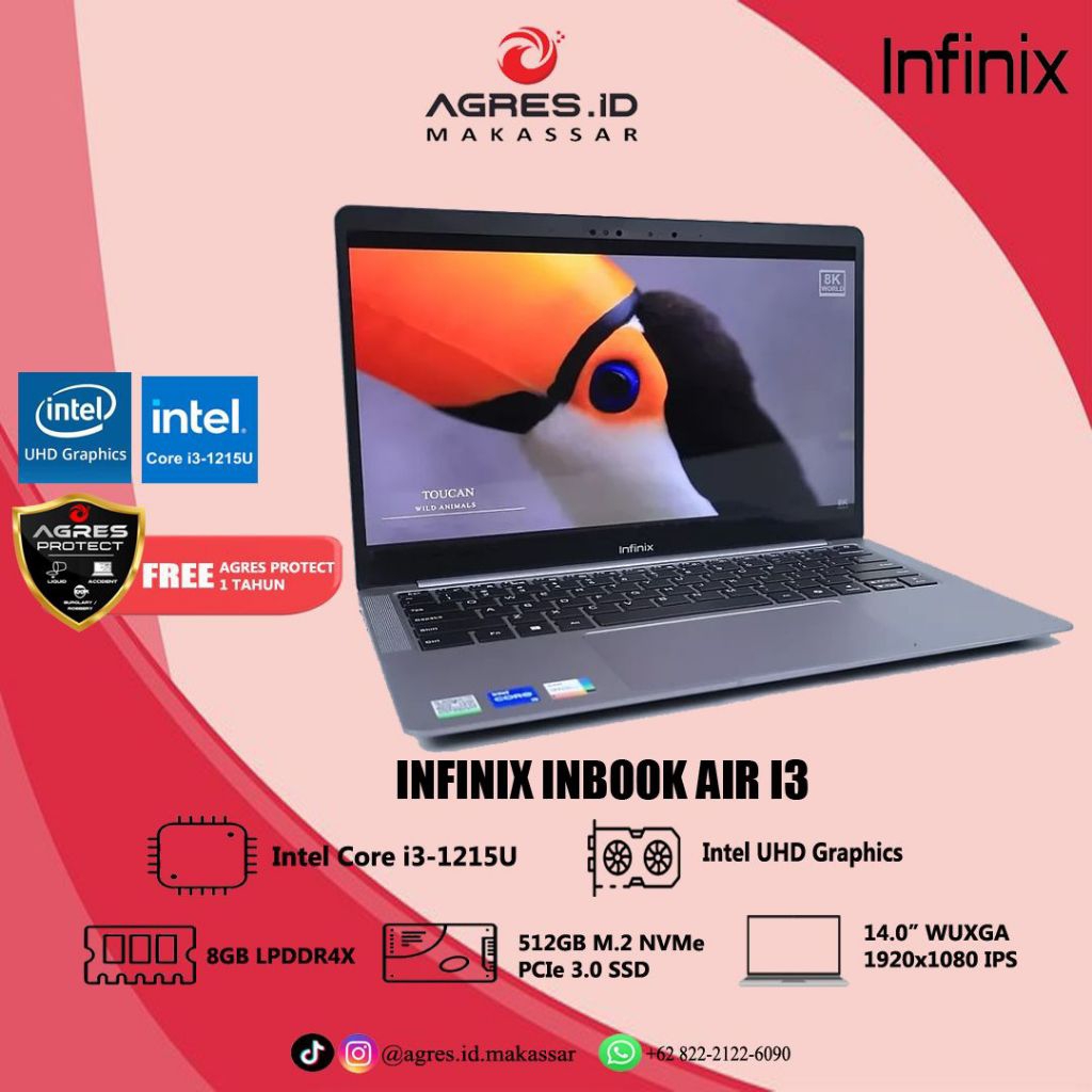 Jual INFINIX INBOOK AIR I3 1215 8GB 512GB W11 14.0WUXGA IPS 100SRGB ...