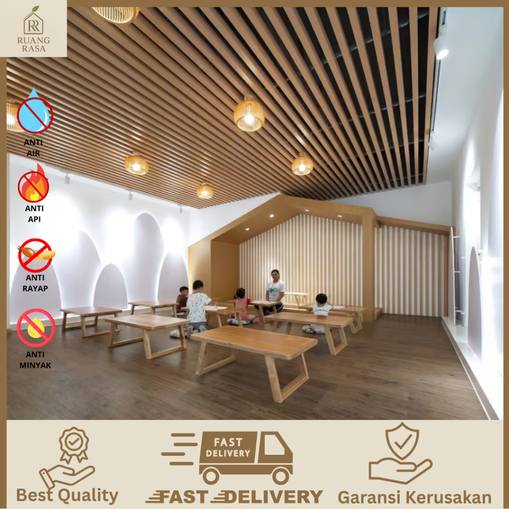 Jual Kisi Kisi Plafon PVC | Plafon PVC | WPC Bar Ceiling | plafond PVC ...