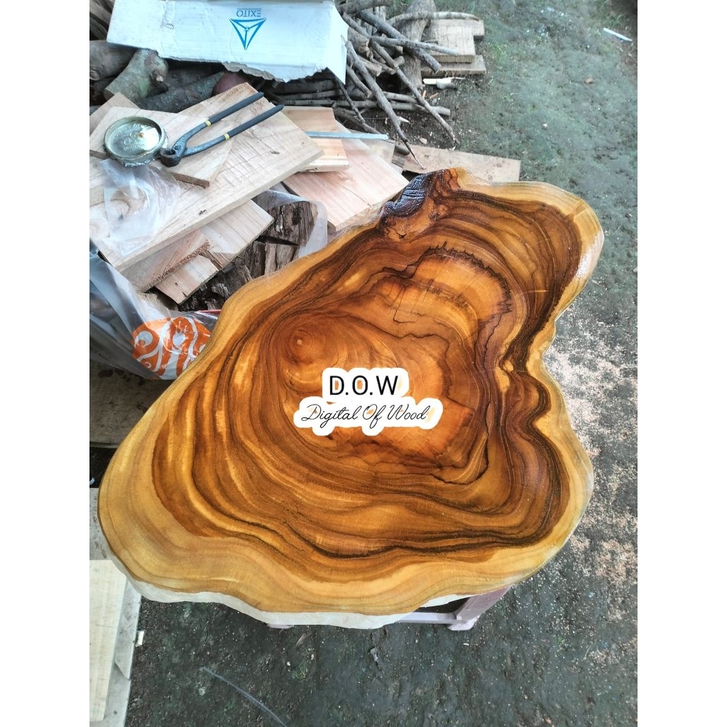 Jual TOP TABLE KAYU AKAR JATI TEBAL & KOKOH | Shopee Indonesia