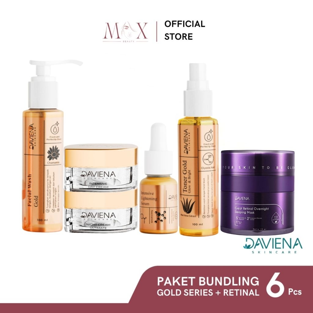Jual DAVIENA SKINCARE - Gold Series + Retinal | Shopee Indonesia