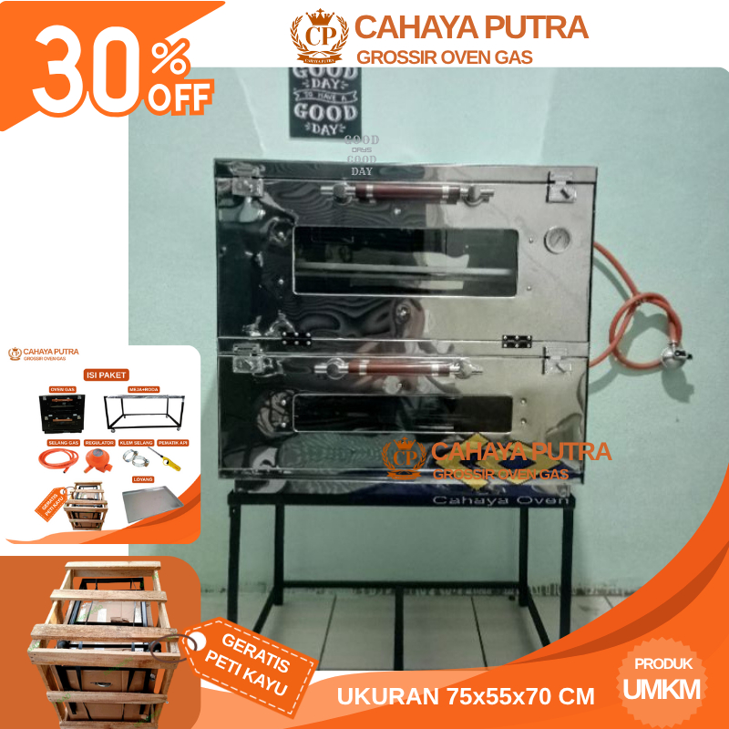 Jual OVEN GAS UKURAN 75X55X70CM FULL SET BAHAN STAINLESS TEBAL ANTI ...