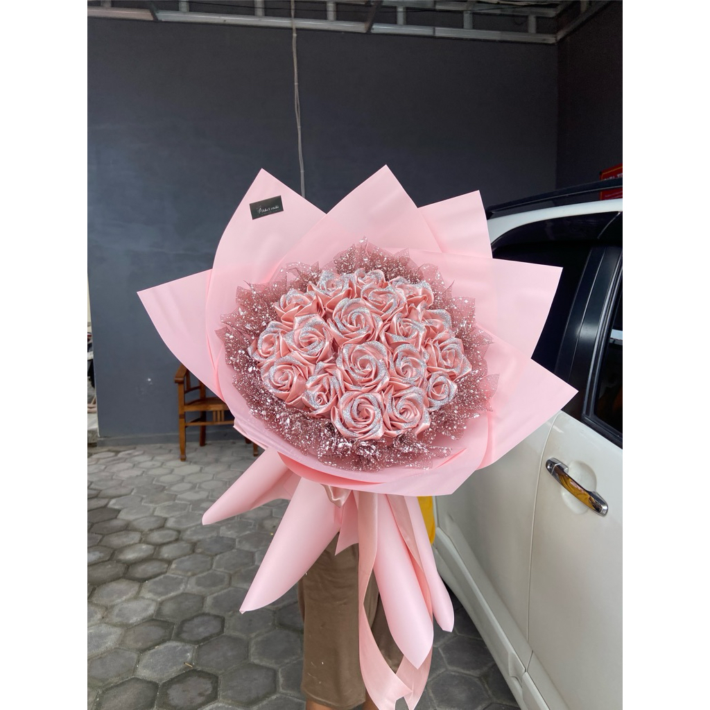 Jual Buket Bunga Satin / Buket Satin Termurah Premium untuk Hadiah ...