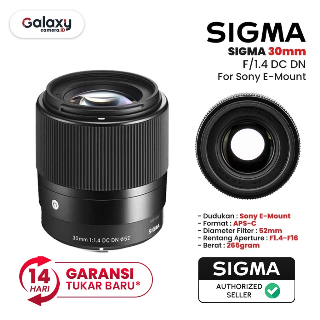 Jual Lensa Sigma 30mm F1.4 DC DN For Sony E-Mount | Shopee Indonesia