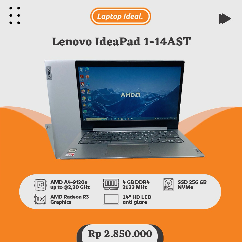 Jual LENOVO IdeaPad Slim 1-14AST (2020) AMD A4 RAM 4 GB SSD 256 GB ...