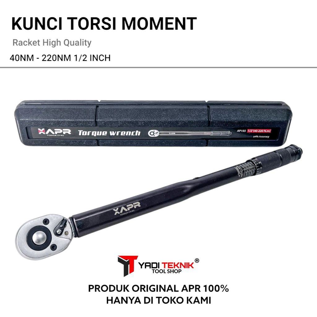 Jual KUNCI TORSI MOMENT APR 1/2 INCH 40nm-220nm presisi kunci bengkel mekanik type AP155 ...