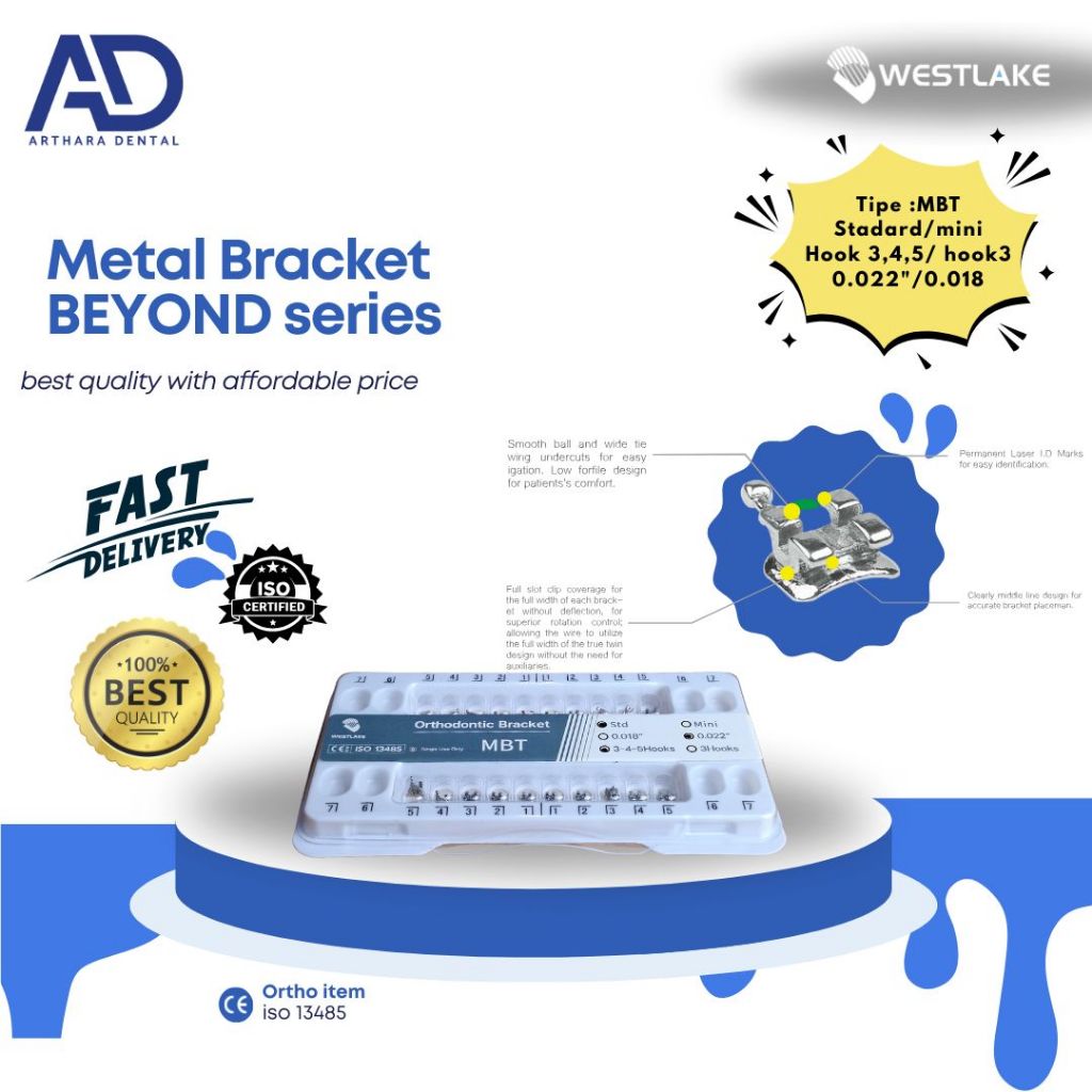 Jual metal bracket Beyond series MBT/ orthodontics bracket AO style ...