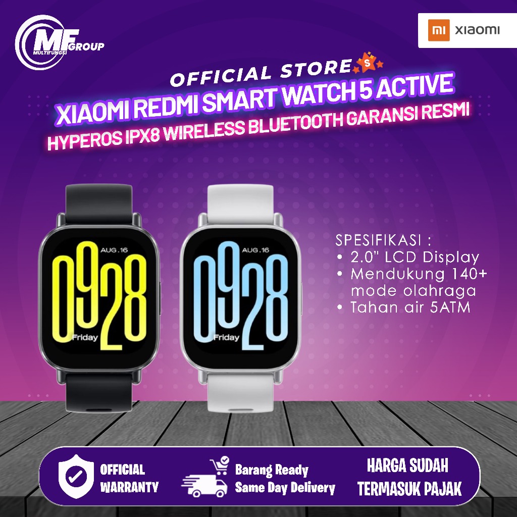 Jual Xiaomi Redmi Smart Watch 5 Active HyperOS IPX8 Wireless Bluetooth ...