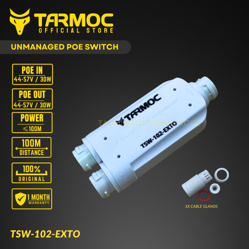 Jual Tarmoc TSW-102-EXTO | POE Extender 1 to 2 Port 10/100Mbps | Shopee ...