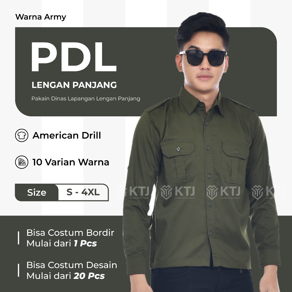 Jual Baju Kemeja PDL PDH Seragam Dinas Pakaian Kerja Lapangan Lengan ...