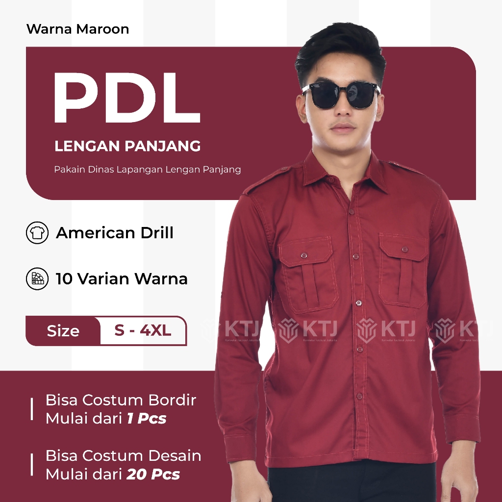 Jual Baju Kemeja PDL PDH Seragam Dinas Pakaian Kerja Lapangan Lengan ...