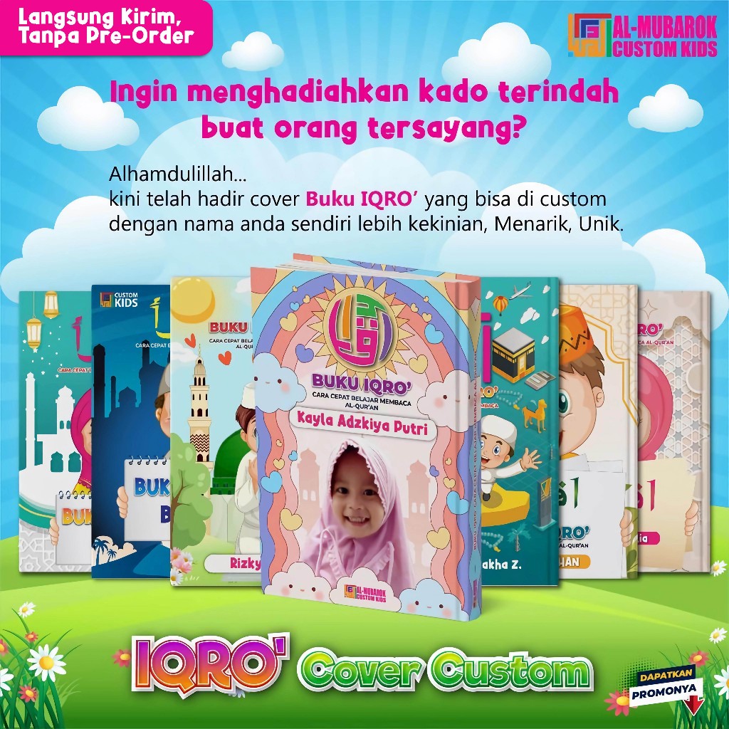 Jual AL MUBAROK Iqro Custom Nama dan Foto Hard Cover Iqra Anak Berwarna ...