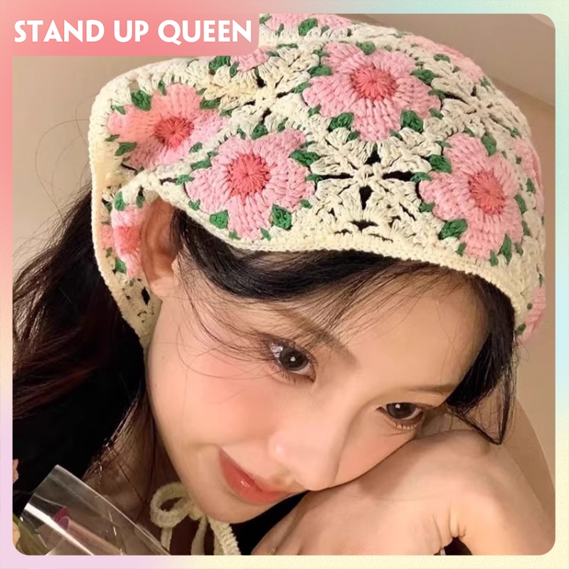 Jual [COD]Knit Korean Bandana Scarves Bando Bandana Rajut Korea Premium ...
