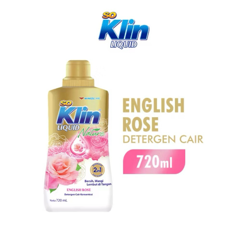 Jual So Klin detergen cair 2in1 softener english rose botol 720 ml ...