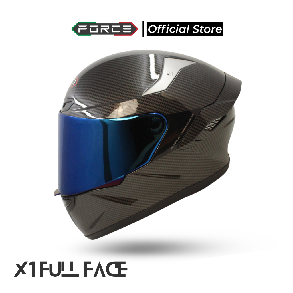 Jual FORCE X1 Helm Full Face – Carbon (Non Smartlock) | Shopee Indonesia