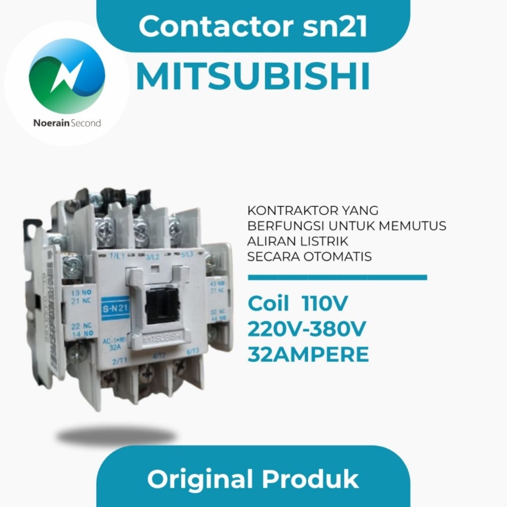 Jual KONTAKTOR CONTACTOR MITSUBISHI S-N21 32AMPERE 110V-220V | Shopee Indonesia