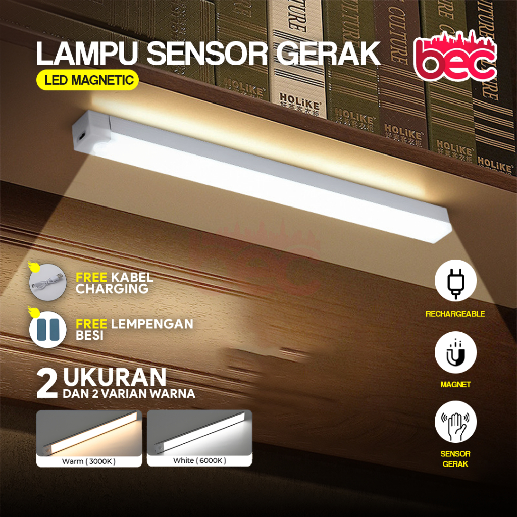 Jual [BEC] Lampu Sensor Gerak Magnetic | Motion Sensor Lampu Stick ...
