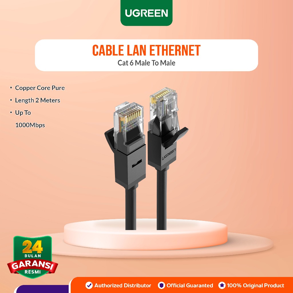 Jual UGREEN 20160 Kabel LAN RJ45 CAT 6 2 Meter 2M Gigabit Ethernet UTP ...