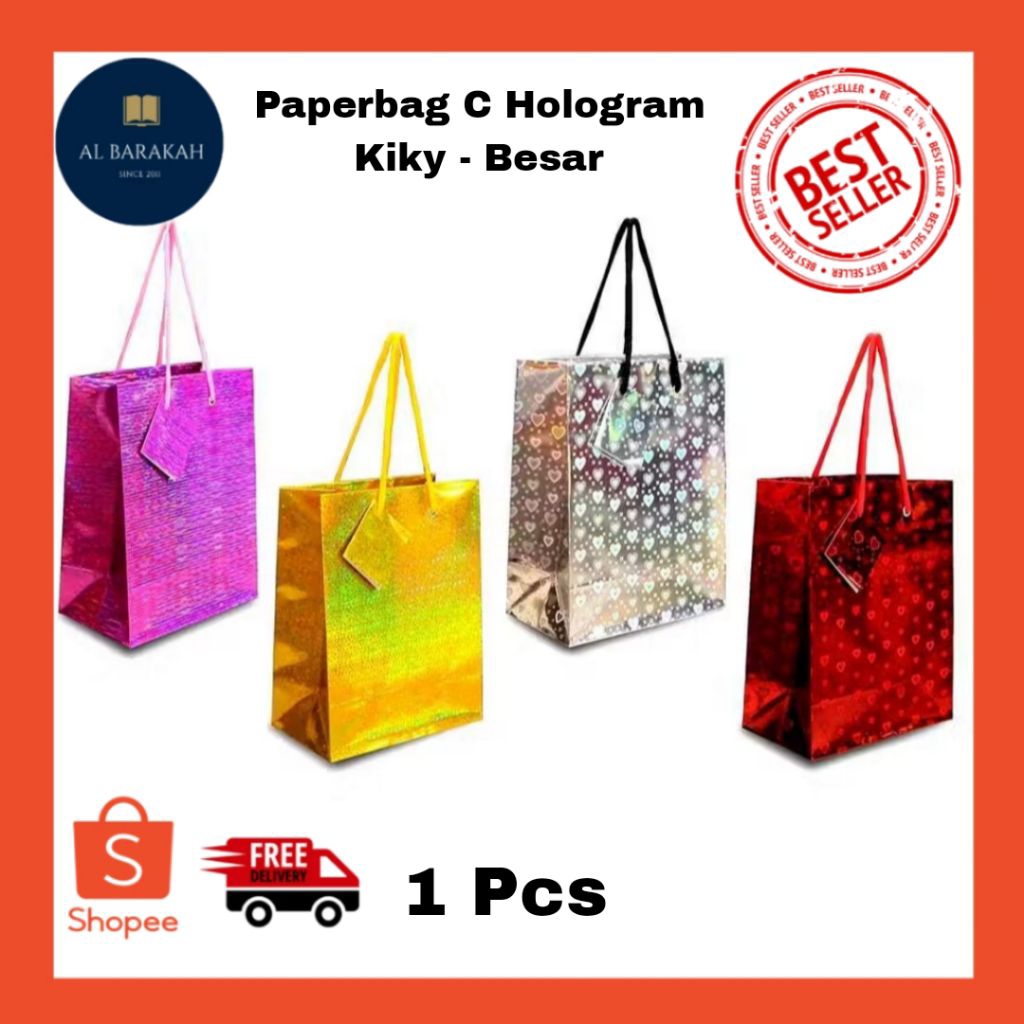 Jual Paperbag C Hologram Kiky - Besar / Paper Bag Besar / Paperbag Unik ...