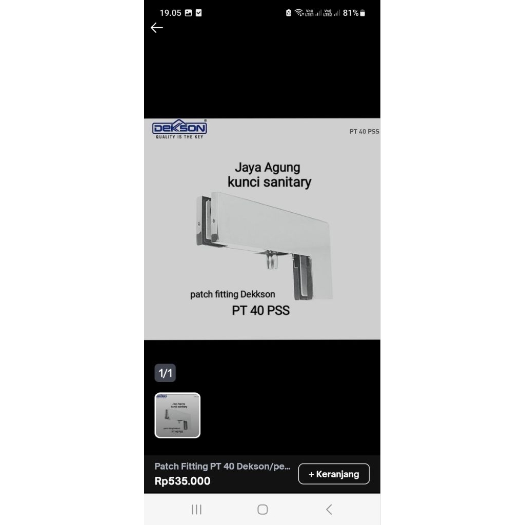 Jual Patch Fitting PT 40 Dekson/Penjepit Pintu Kaca Dekson PT 40 ...