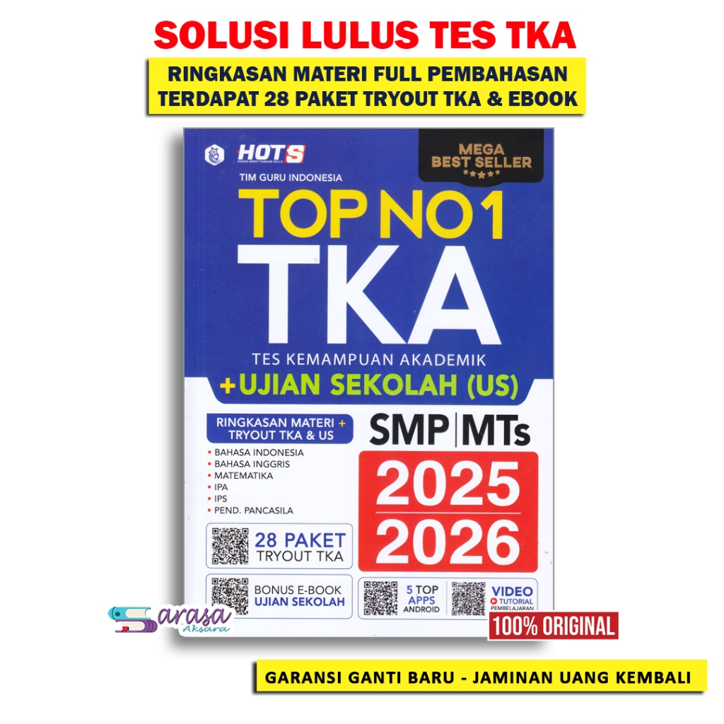 Jual BUKU TES TKA SMP - TOP NO. 1 TKA (TES KEMAMPUAN AKADEMIK) + US SMP ...