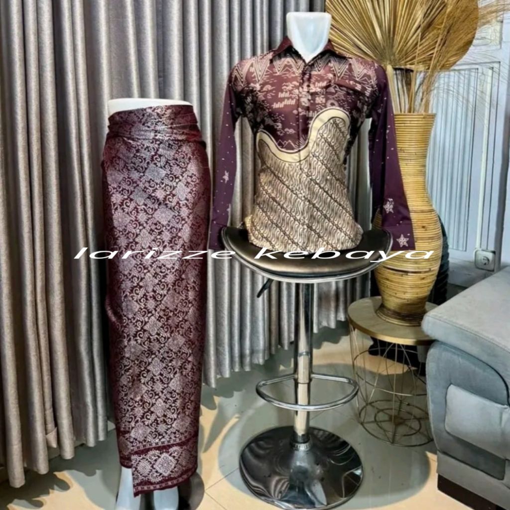 Jual larizze kebaya - rok songket couple kemeja batik pria lengan ...