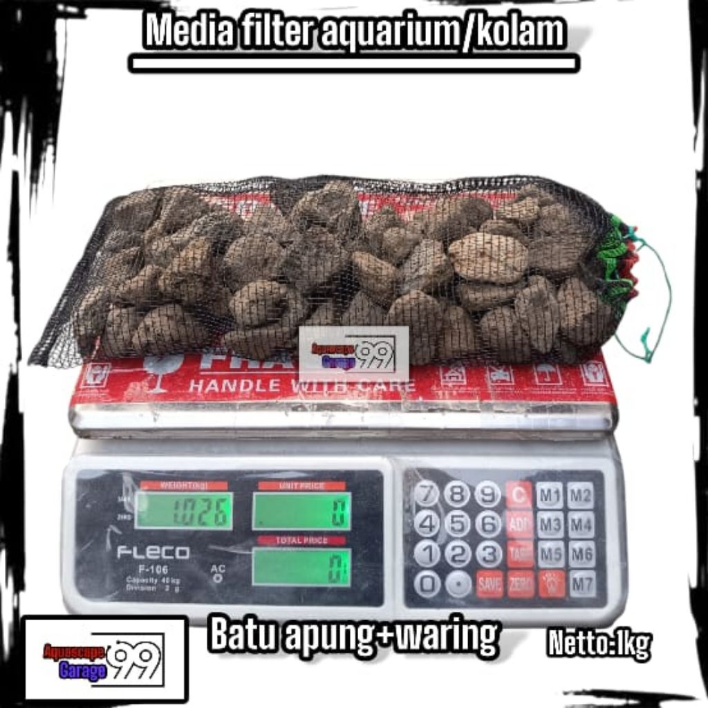 Jual batu apung media filter kolam plus waring 1kg/ batu apung media ...