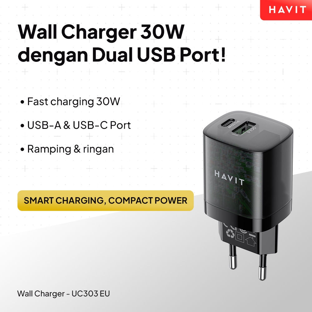 Jual Kepala Charger Fast Charging | Adaptor Charger 2 Port | Charger Universal HAVIT UC303 EU ...