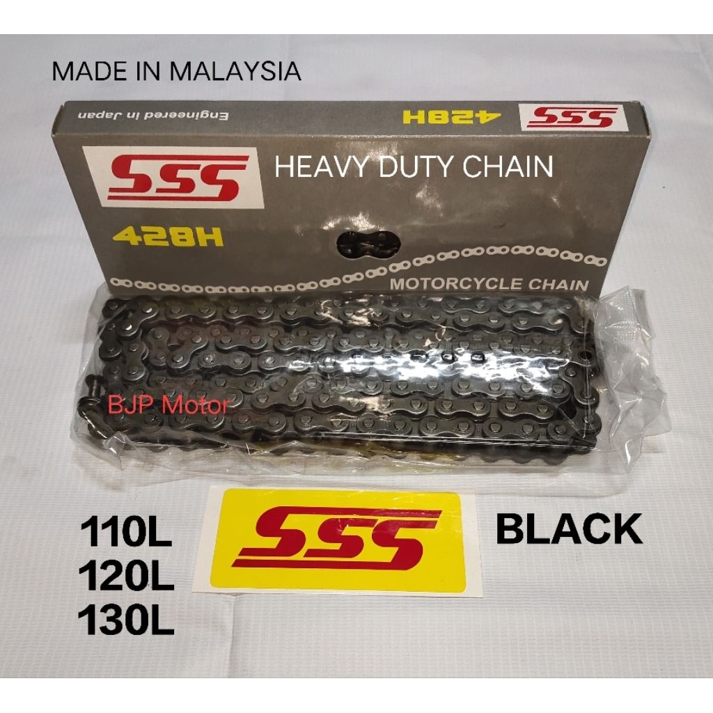 Jual Rantai Chain SSS 428 H ukuran 110L 120L 130L Black heavy duty ...