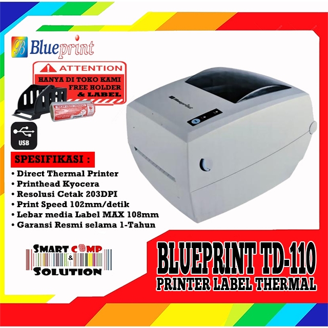 Jual Printer Barcode Thermal Blueprint TD110 / BP-TD110 / TD110BT / BP ...