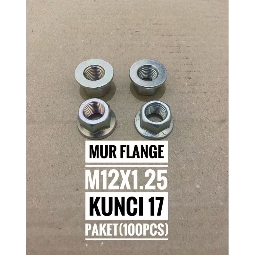 Jual mur nut flange m12x1,25 kunci 17 original paket (100pcs) | Shopee ...