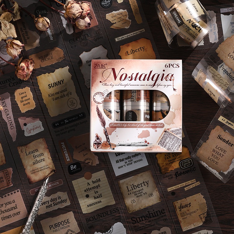 Jual [Artopia] Roll Sticker PET Nostalgia Nos Stiker Kertas Terbakar Burn Retro Vintage ...