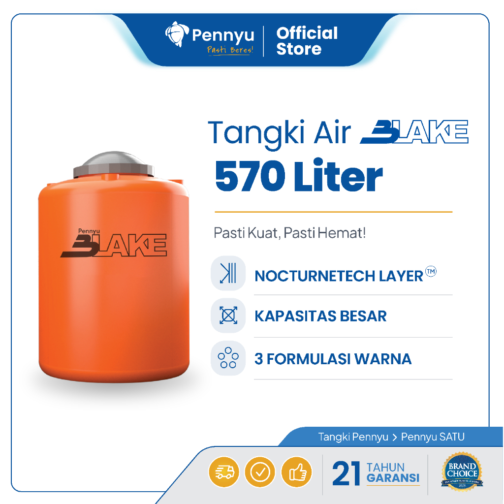 Jual PENNYU Tandon / Tangki / Toren Air BLAKE Series Kapasitas 570 ...