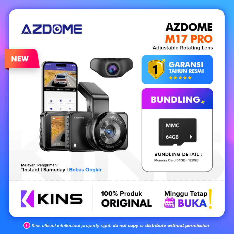 Jual Azdome M17 PRO WiFi Dashcam Dual Camera Car DVR Kamera Mobil ...