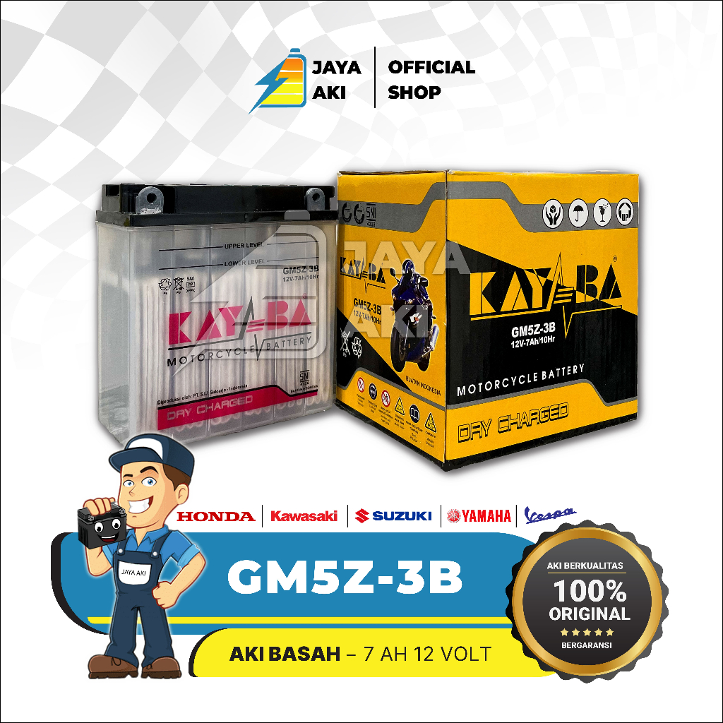 Jual Aki Motor KAYABA GM5Z-3B Original DRY Charger Motor LEGENDA GRAND PRIMA TITAN SUPRA SMASH ...