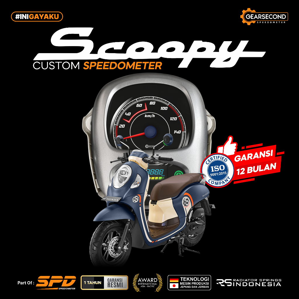 Jual PANEL CUSTOM SPEEDOMETER HONDA SCOOPY FI FACELIFT ISS (2017-2020 ...