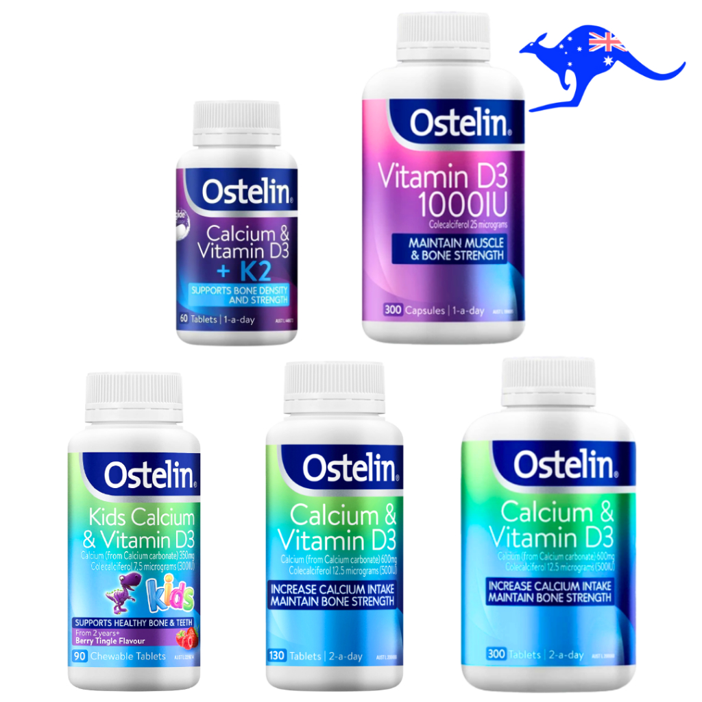 Jual OSTELIN Calcium & Vitamin D3 130 Tablets 300 / Vit D 1000iu ...