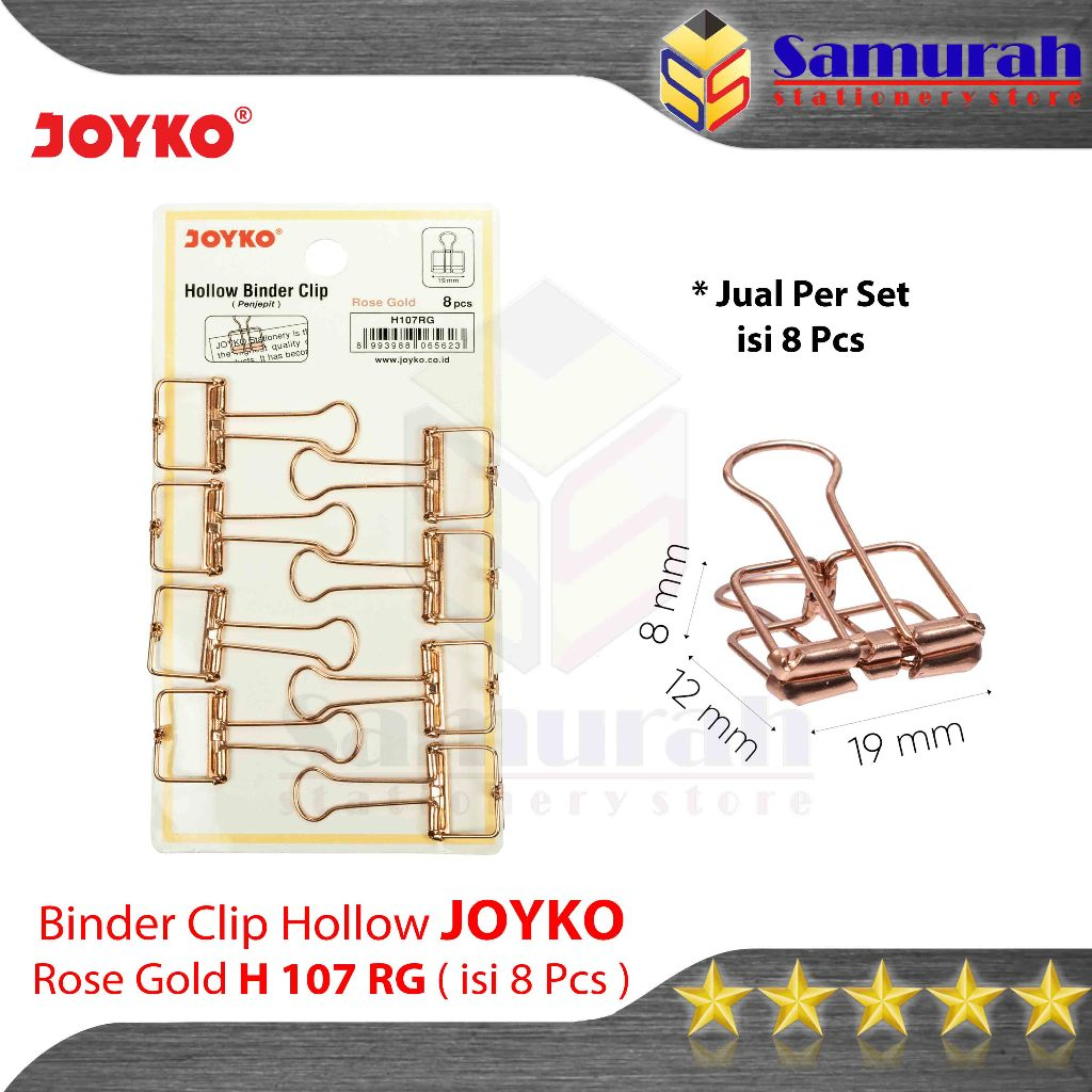 Jual Binder Clips Joyko No H 107 Rose Gold / Clip Pink Penjepit H107 RG ...