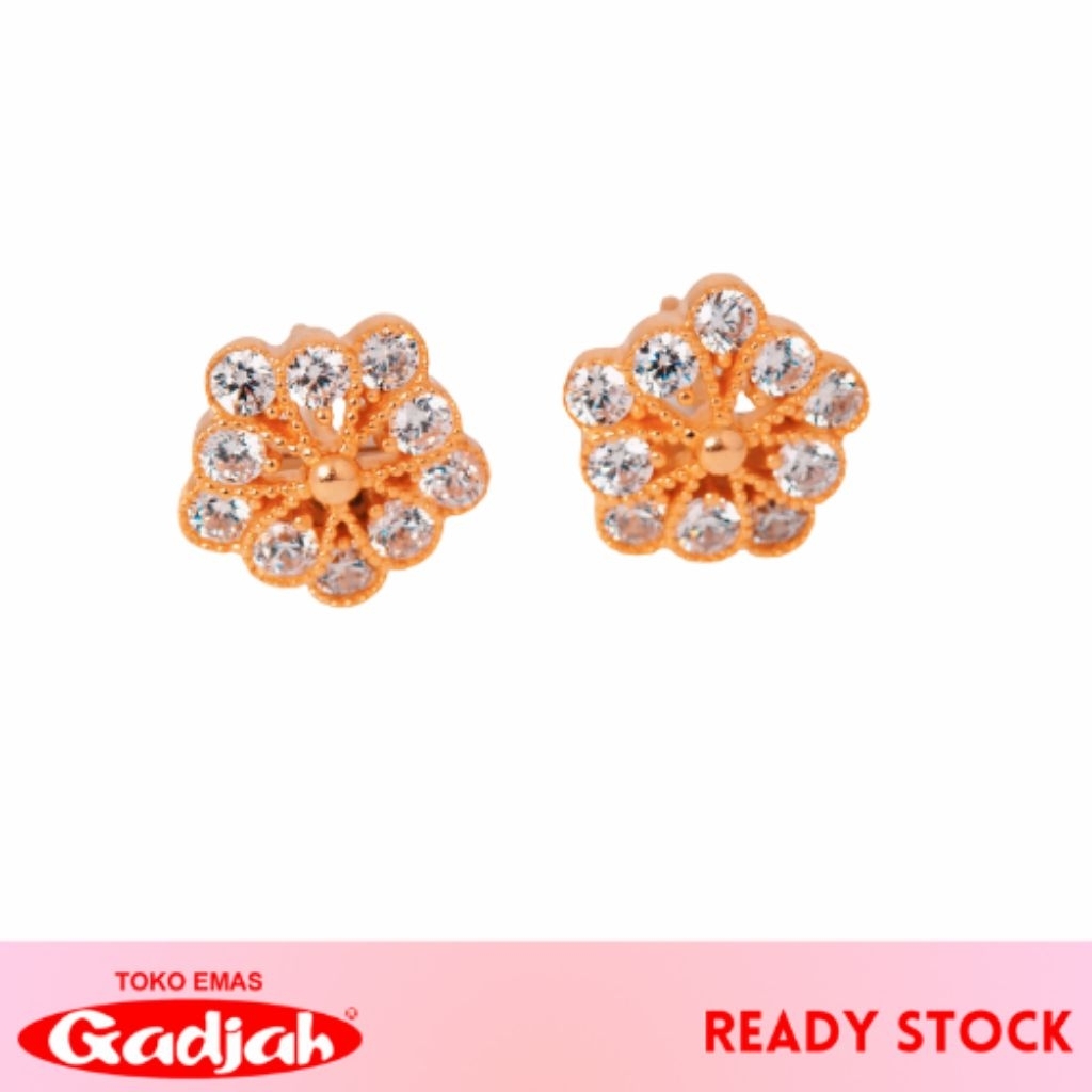 Jual Giwang Emas Tusuk Bunga Kerangka Titik Full Mata Tabut - Toko Emas ...
